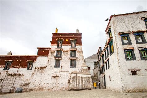 Tibet Monastery Architecture Photography Map Background Landscape