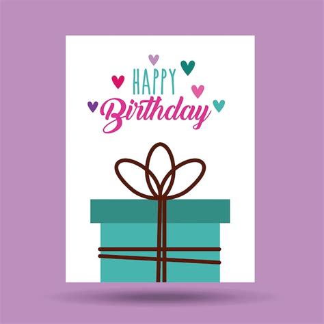 Icono de tarjeta de celebración de feliz cumpleaños Vector Premium