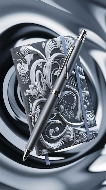 3d Rendering Of Pen With Notebook Premium AI Generated Image