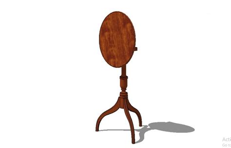 Tilt Top Table Detail 3d Model Furniture Block Sketch Up File