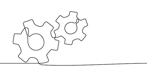 Tandwiel Doorlopende Lijntekening Een Lijntekening Van Versnelling