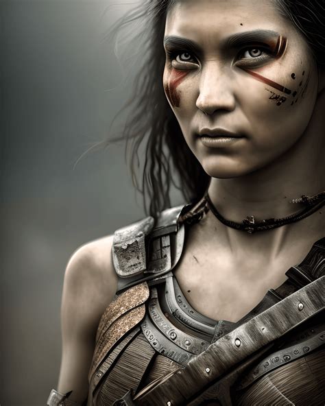Woman Warrior Native Beauty Battle Worn And Cinematic Creative Fabrica
