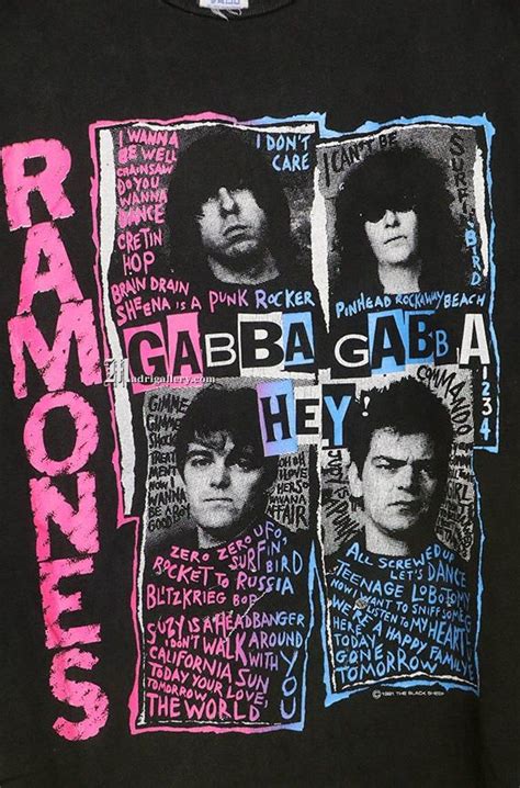 The Ramones 1991 T Shirt Gabba Gabba Hey Tee Hardcore Punk Punk Rock