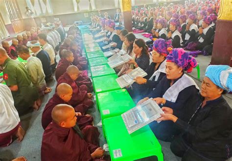 ပင်လောင်းမြို့၌ အစိုးရ ပါဠိပထမပြန်စာမေးပွဲ စာအောင်သံဃာတော်များအား အောင်လက်မှတ် ဆက်ကပ်လှူဒါန်းခြင