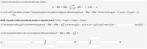 Solved Point In This Exercise You Will Solve The Initial Chegg
