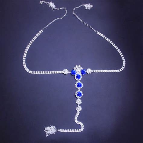 Sexy Crystal Rhinestone Chest Breast Chain Body Chain Etsy