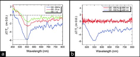 A Transient Absorption Ta Results For Gs For Three Delay Times 650