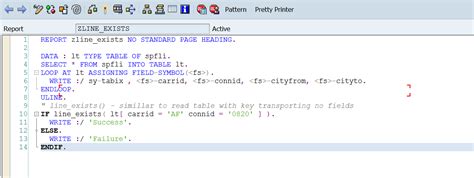 LINE EXISTS SAPCODES