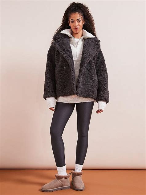 Ugg Gertrude Short Teddy Coat Ink Uk