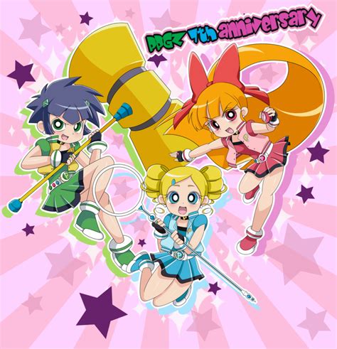 出ましたっ！パワパフガールズz7周年アニバーサリー 魔法少女 パワパフガールズ 漫画の壁紙