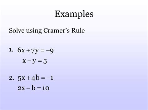 Determinants And Cramers Rule Ppt Download