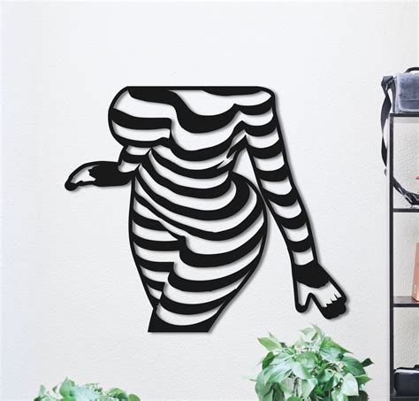 Nude Woman Metal Art Feminist Wall Art Sexy Woman Wall Decor Bathroom Line Art Woman Line