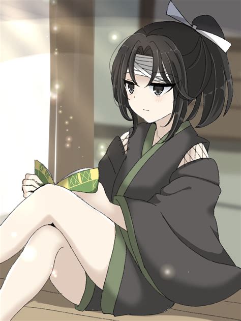 Safebooru 1other Androgynous Bandaged Head Bandages Black Eyes Black