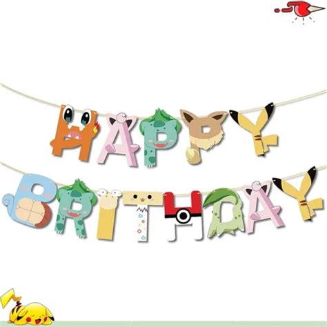 Pokemon Birthday Banner Bibble Babble