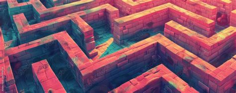 A Pixel Art Rendition Of A Pixelated Maze With Winding Paths And Hidden