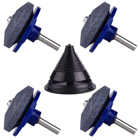 Tuparka 4 Packs Lawn Mower Blade Sharpener For Drill With 1 Pcs Lawn
