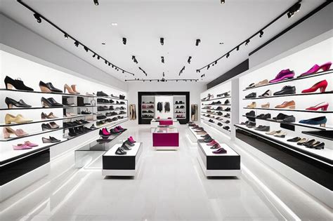 Premium Photo | Bright large shoe store with luxury collection
