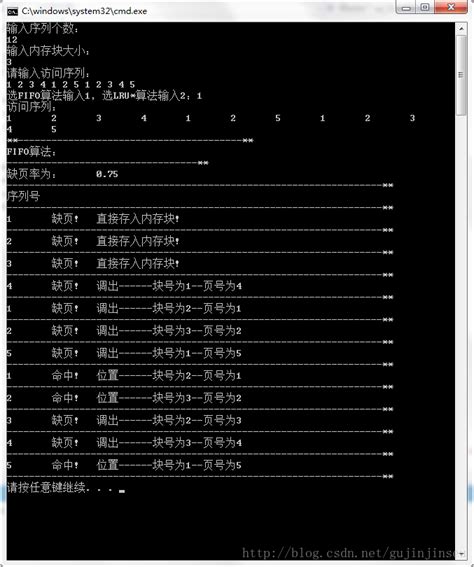 虚存管理页面置换算法 — Fifo和rul算法模拟实现 Csdn博客
