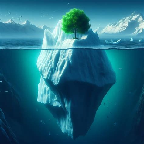 Premium Photo Resilience Concept With Green Tree At Sea