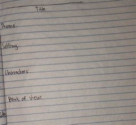 Title Theme Setting Characters Point Of View StudyX