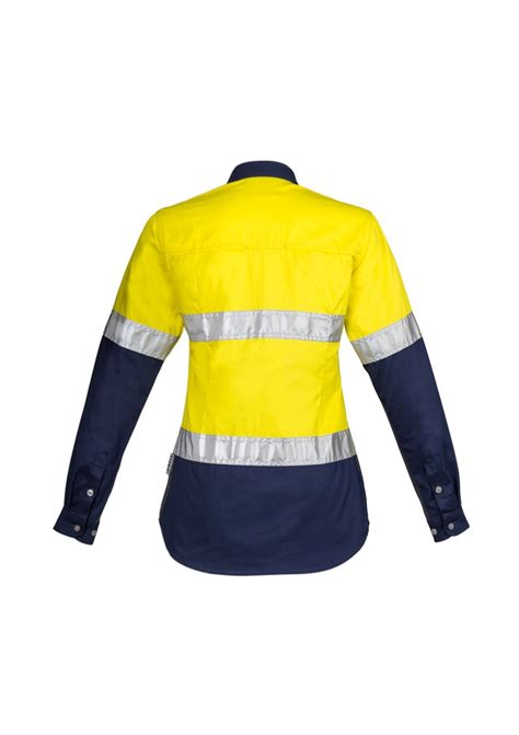 Womens Hi Vis Spliced Industrial Shirt Hoop Taped Brand Promotions