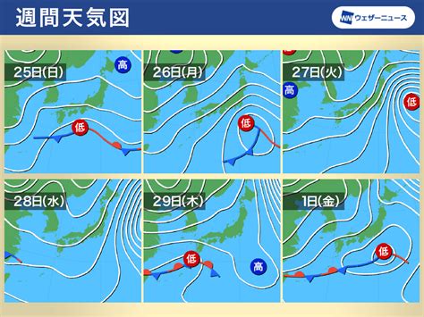 週間天気予報 三連休最終日も広範囲で雨や雪に 2月24日土〜3月1日金 ウェザーニュース