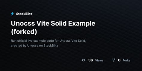 Unocss Vite Solid Example Forked Stackblitz