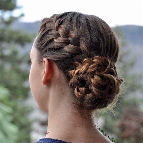 Braids And Hairstyles On Instagram French Braid Into A Braid Wrapped Messy Bun On Myself Today