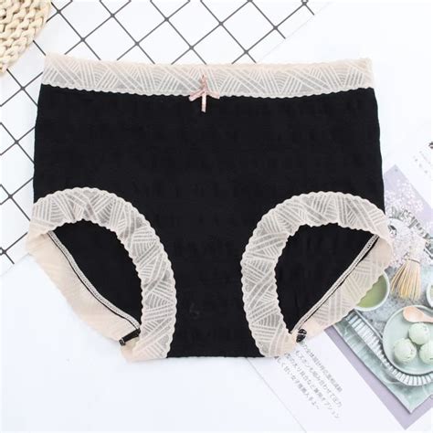 Culotte Sexy En Dentelle Pour Dames Slip Taille Moyenne Double