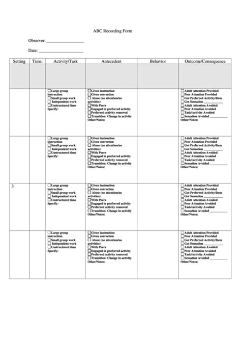 Top 6 Abc Behavior Charts Free To Download In Pdf Format