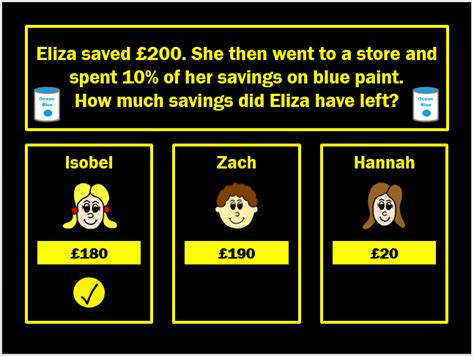 percentages of amounts 2 powerpoint game by arithmetickx teaching