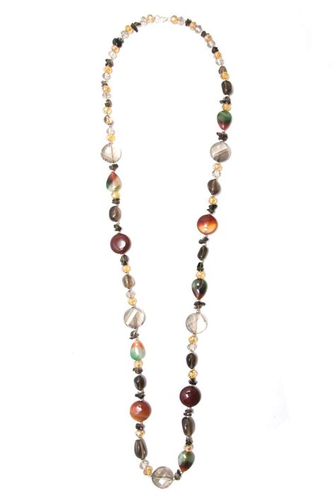 Multicolor Cristal Necklace Necklace Long Necklace Beaded Necklace