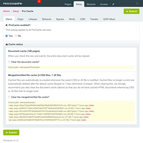 ProcessWire Core Updates New ProCache Version And More