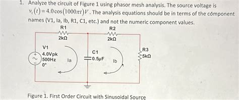 Solved Analyze The Circuit Of Figure 1 ﻿using Phasor Mesh