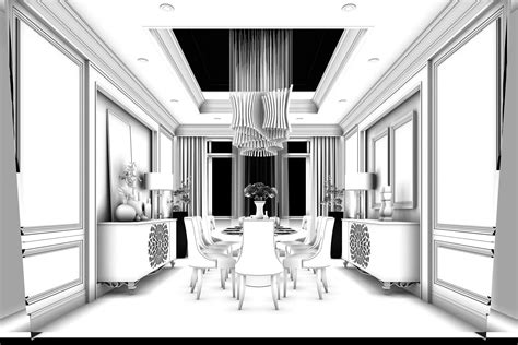 Dining Room Neoclassical 3ds Max Flippednormals