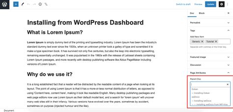 How To Change The Parent Documentation Wedocs
