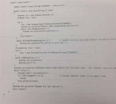Solved Public Class Prob3 Public Static Final String