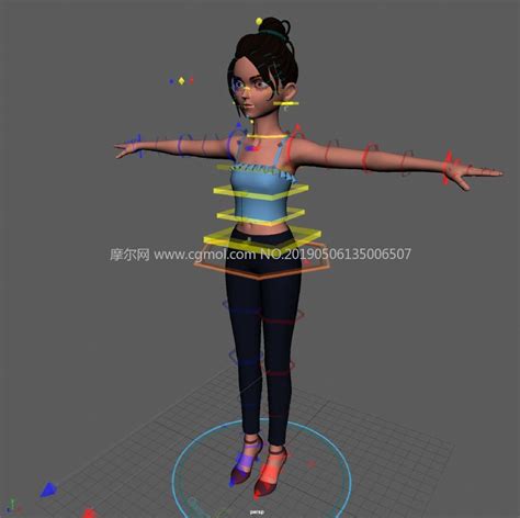 Neka卡通漂亮女孩maya模型 带绑定 卡通角色 动画角色 3d模型下载 3D模型网 maya模型免费下载 摩尔网