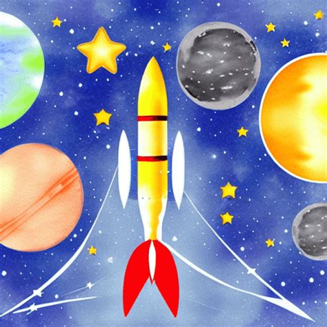 Watercolour Rocket Animation · Creative Fabrica