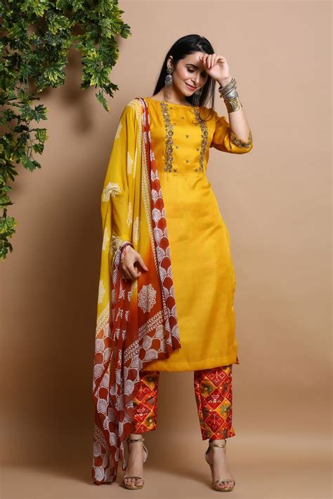 Yellow Silk Kurta Set Fashion Classy Stylish Dress Designs Fashion