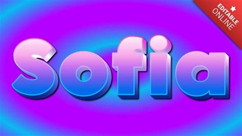 Sofia Cosmic 3d Text Effect Generator