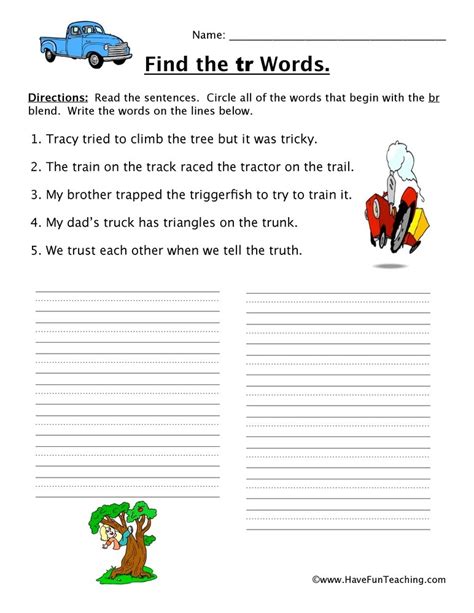 Tr Blends Worksheets Worksheets Worksheet Hero