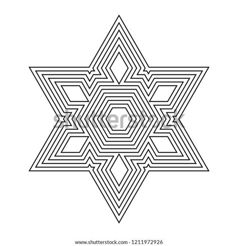 Six Pointed Star Stock Vector Royalty Free 1211972926