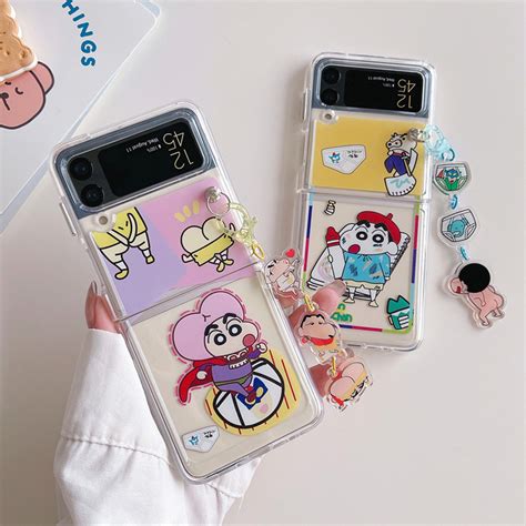 귀여운 캐릭터 아크릴 키링 세트 투명 하드 삼성 갤럭시 Z플립4 Z플립3 제트플립4 제트플립3 지플립4 지플립3 Zflip4 Zflip3 슬림 커플 우정 템 핸드폰 커버
