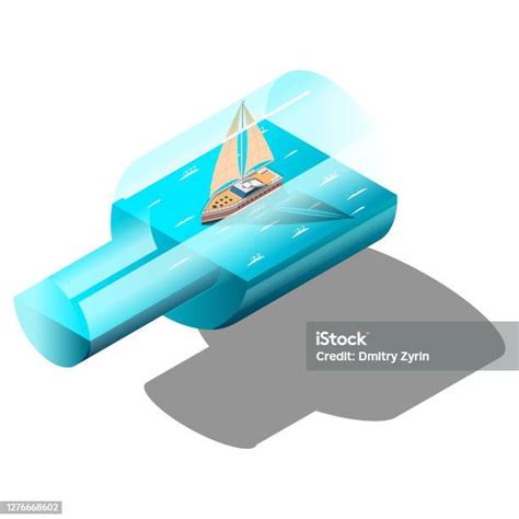 유리 병 요소 벡터 디자인 스타일에서 등색 3d 수송 범선 선박 3차원 형태에 대한 스톡 벡터 아트 및 기타 이미지 3차원 형태 개념 개념과 주제 Istock