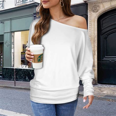 Bluedoba Custom Wholesale Casual Long Batwing Sleeve Off Shoulder
