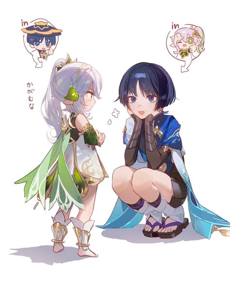 Scaramouche Nahida And Wanderer Genshin Impact Drawn By Yurayura