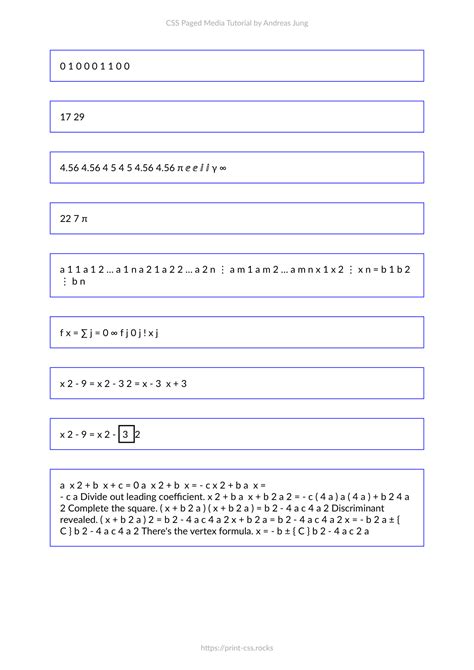 Print Cssrocks Printcss Css Paged Media Tutorial And Information