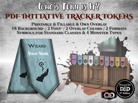 Dnd Initiative Tacker Pdf Fillable Token For All Classes Customizable