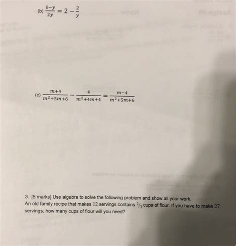 Solved B Y M M Marks Use Algebra To Chegg Com